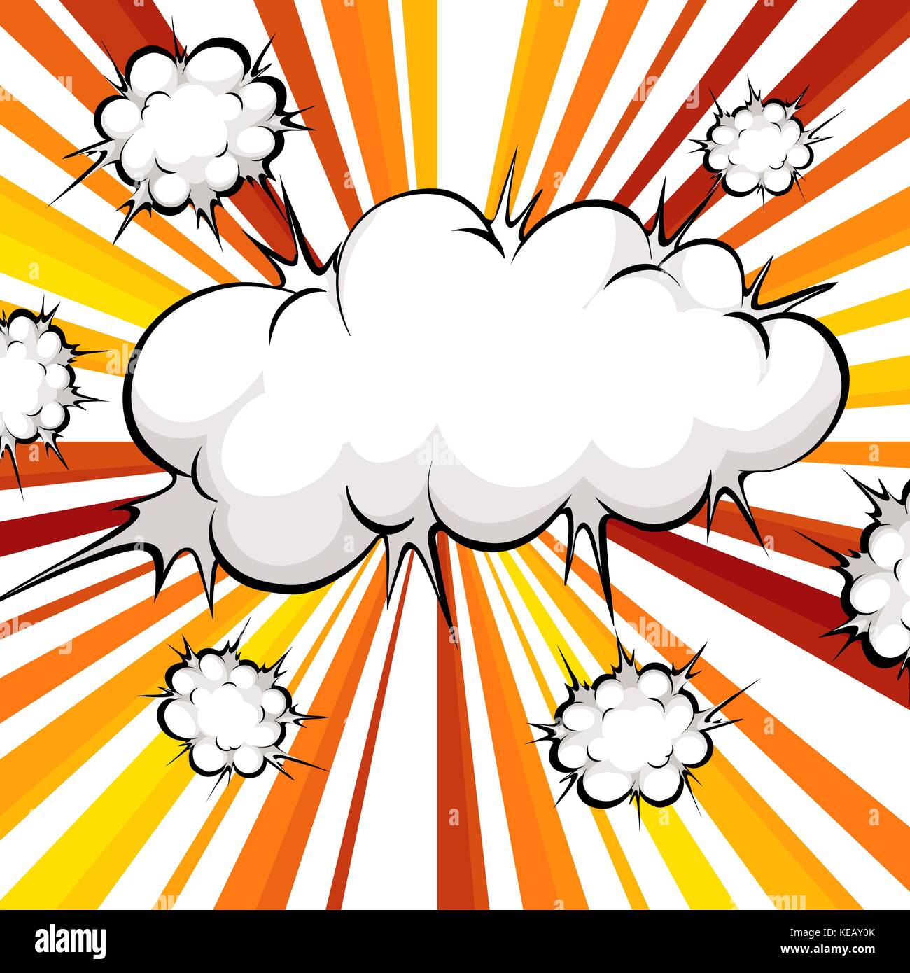 Cloud explosion with orange beam light Stock Vector Image & Art - Alamy
