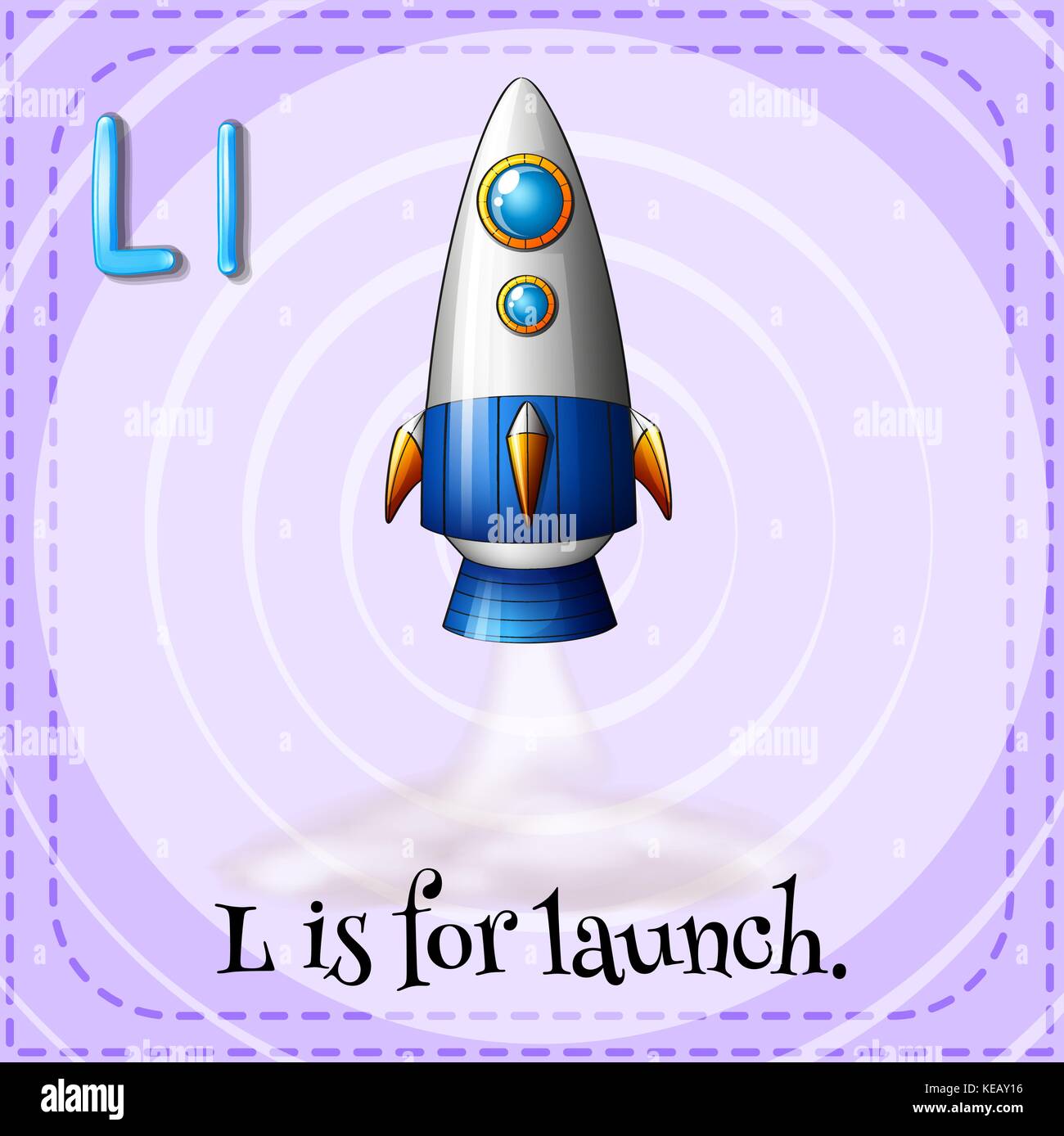 Falshcard letter L is for launch Stock Vector Image & Art - Alamy