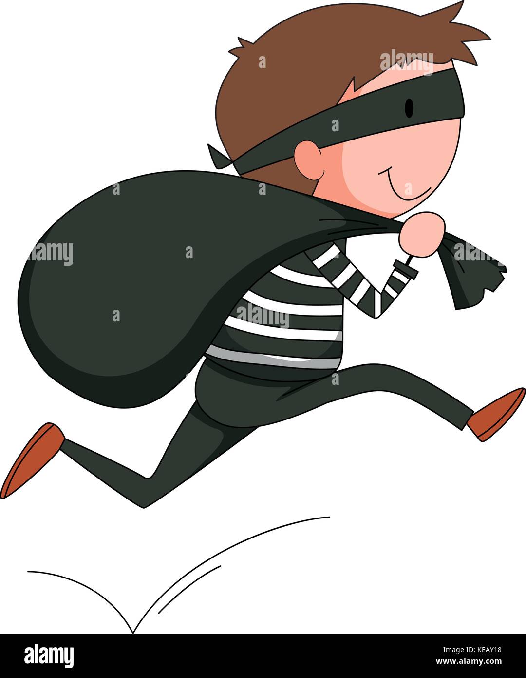 Closeup robber running away with black bag Stock Vector Image & Art - Alamy