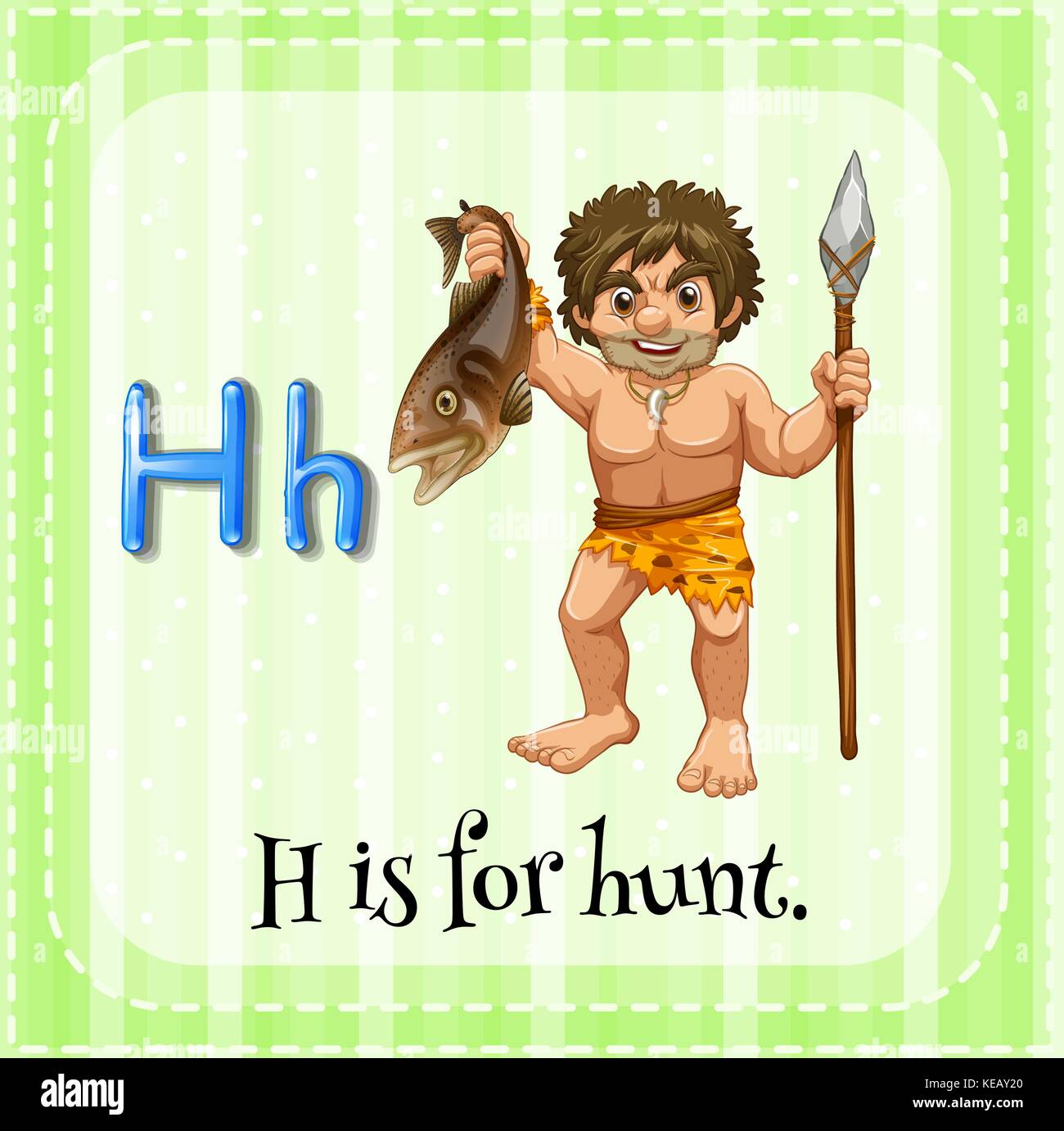Flashcard letter H is for hunt with green background Stock Vector Image ...