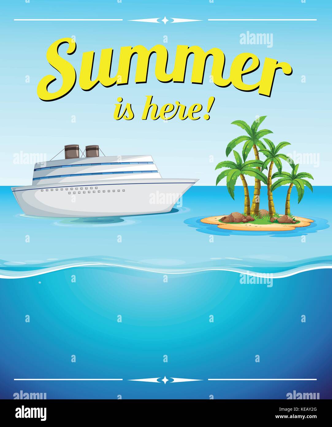 Illustration of an ocean view in summer Stock Vector Image & Art - Alamy