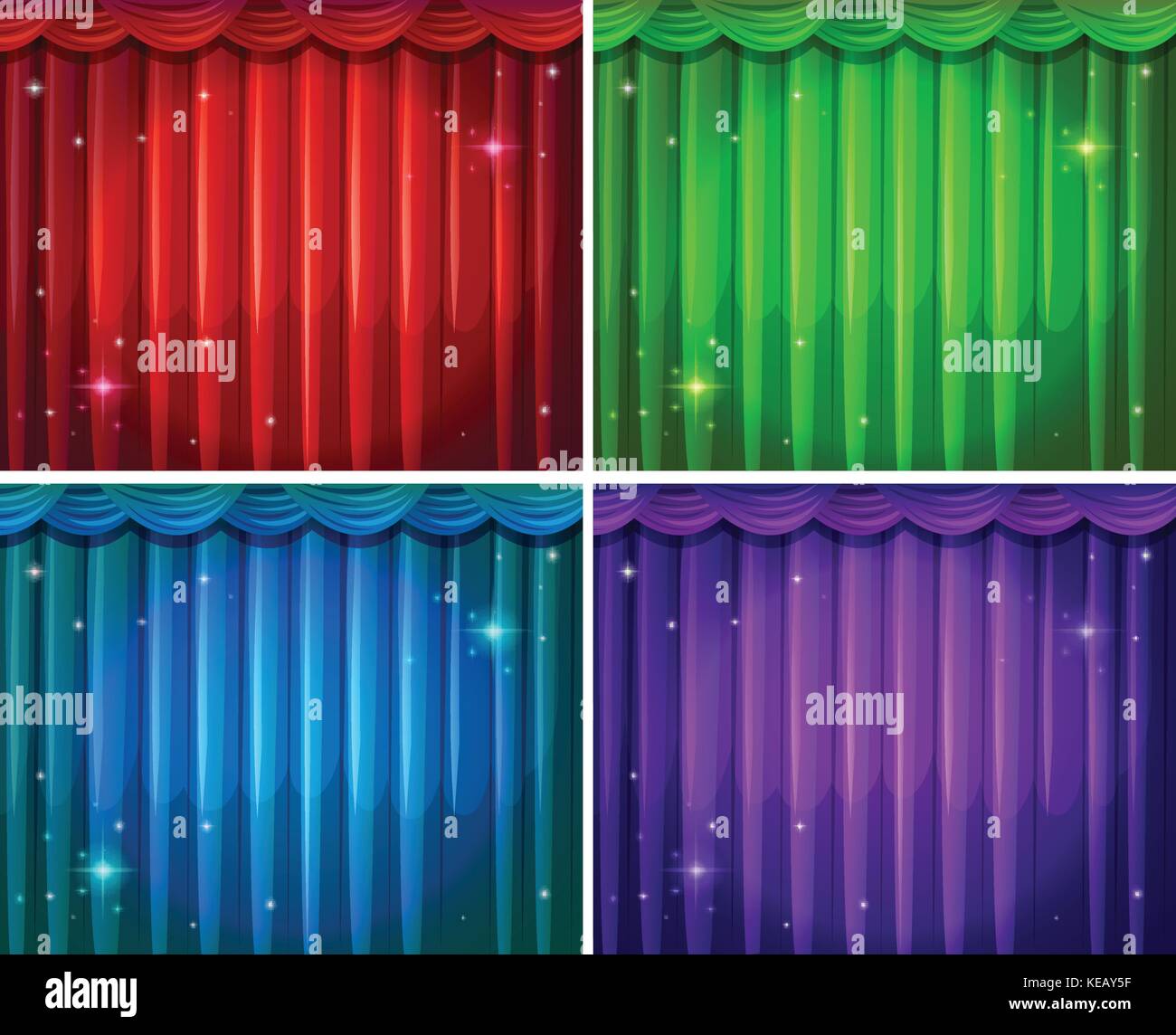 Four different colors of beautiful curtains Stock Vector Image & Art ...
