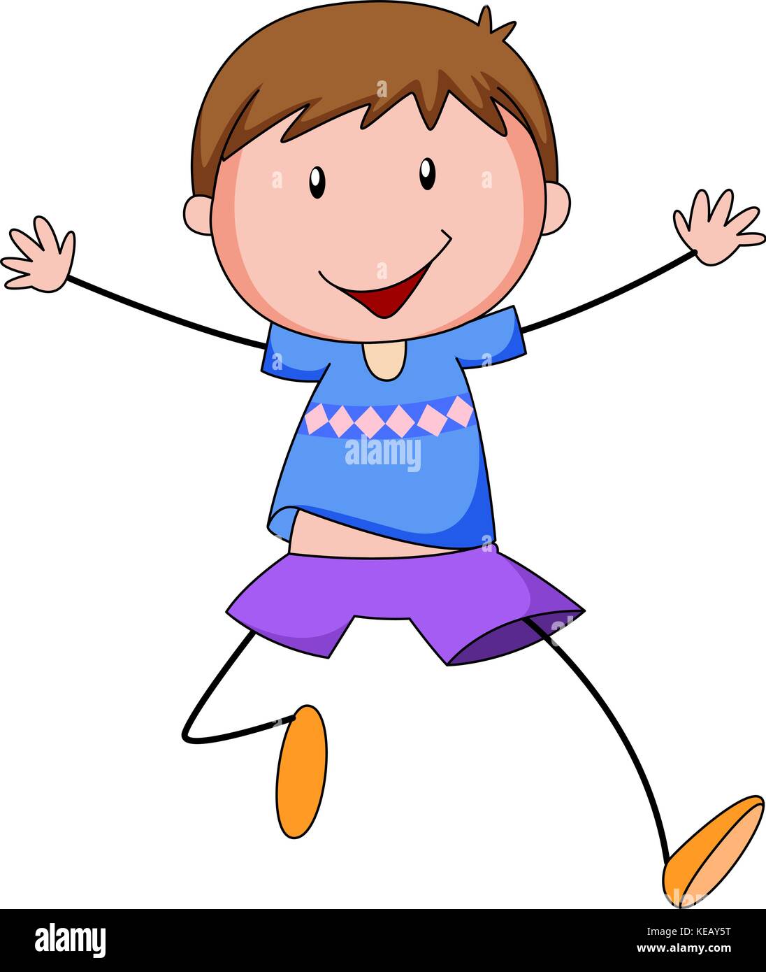 Close up happy boy jumping Stock Vector Image & Art - Alamy