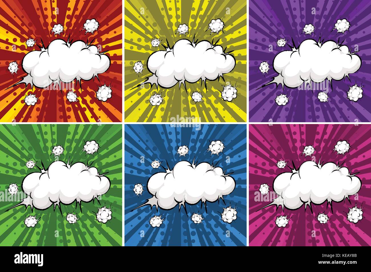 Cloud explosions in different color background Stock Vector Image & Art ...