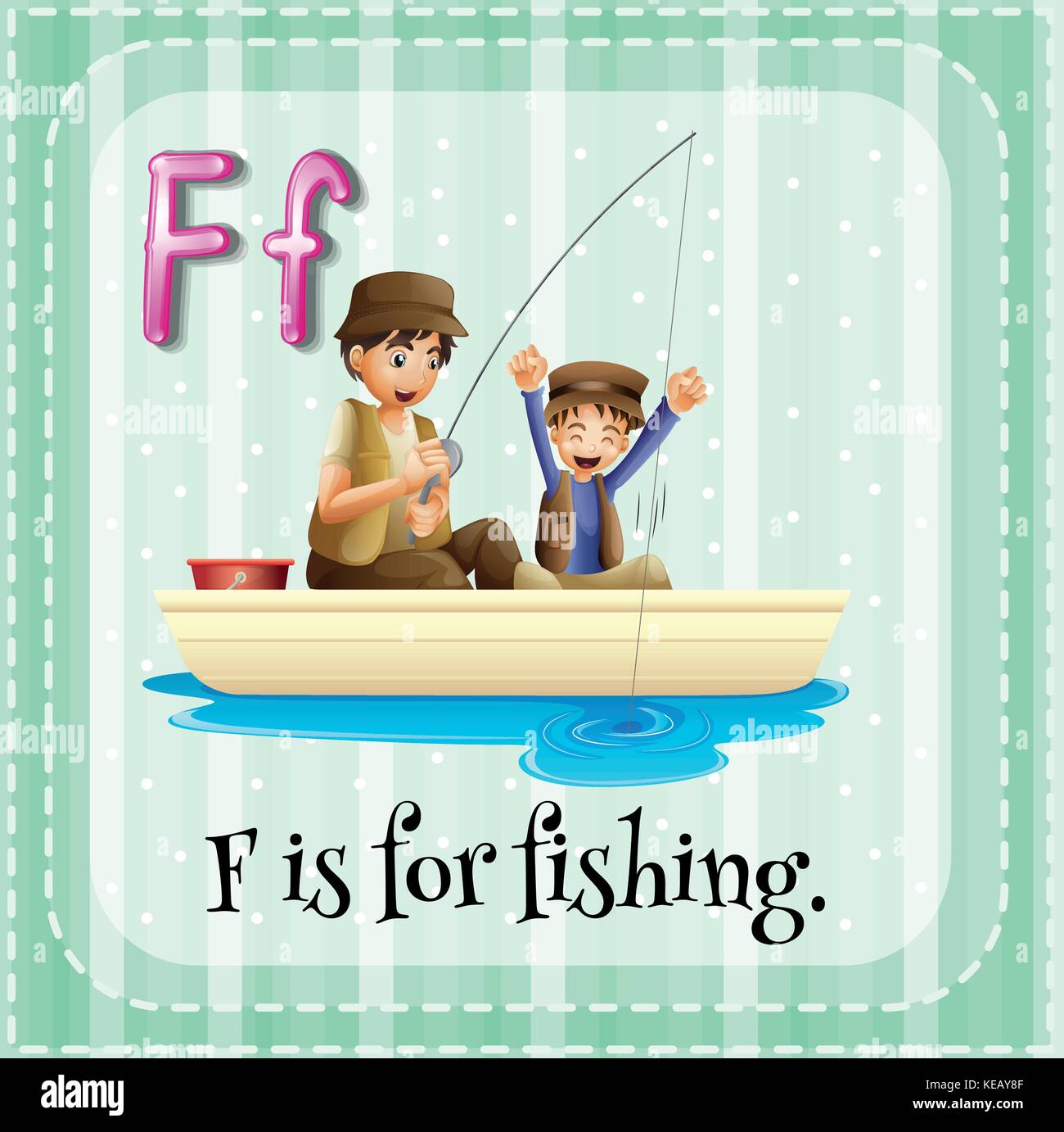 Flashcard letter F is for fishing Stock Vector Image & Art - Alamy