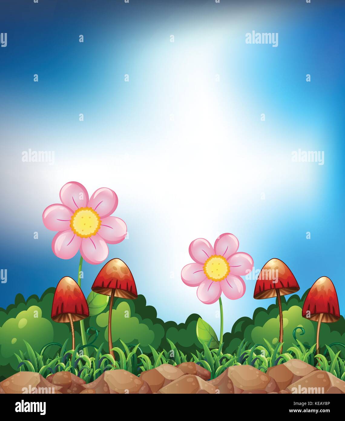 Landscape mushroom stone on Stock Vector Images - Alamy