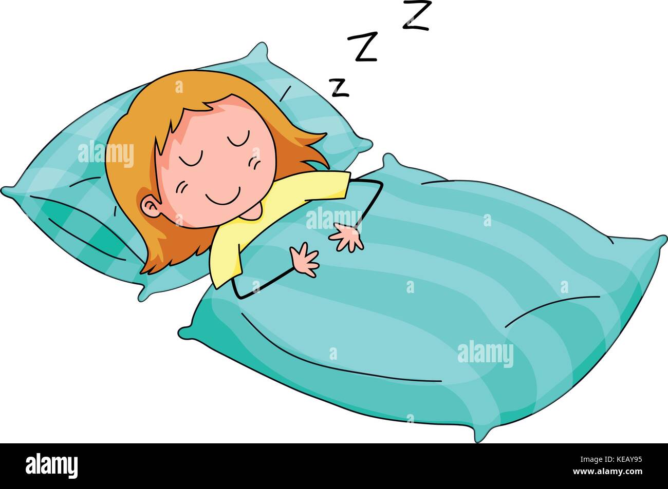 Person sleeping and dreaming in bed Stock Vector Images - Alamy