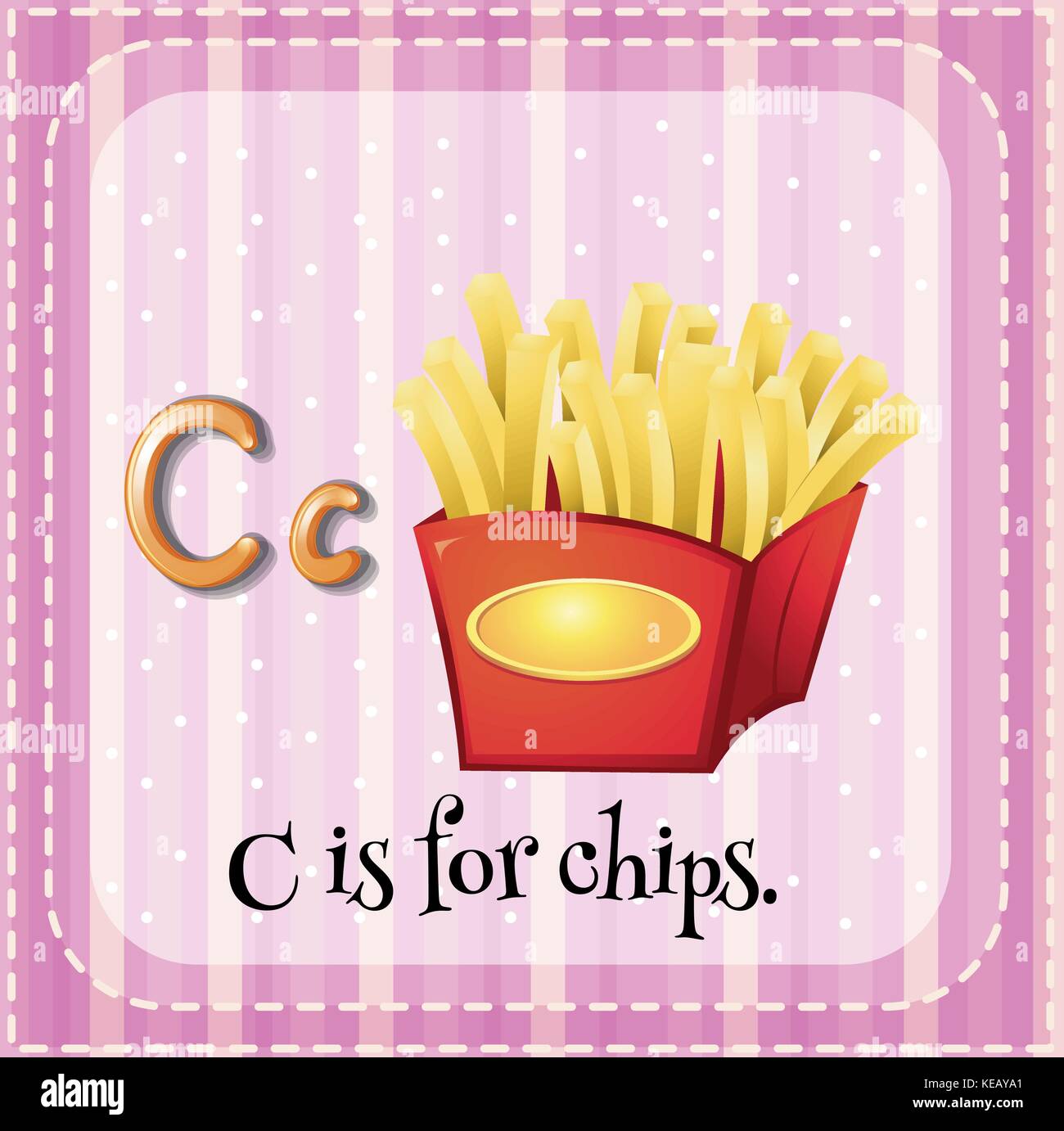 Flashcard of alphabet C is for chips Stock Vector Image & Art - Alamy