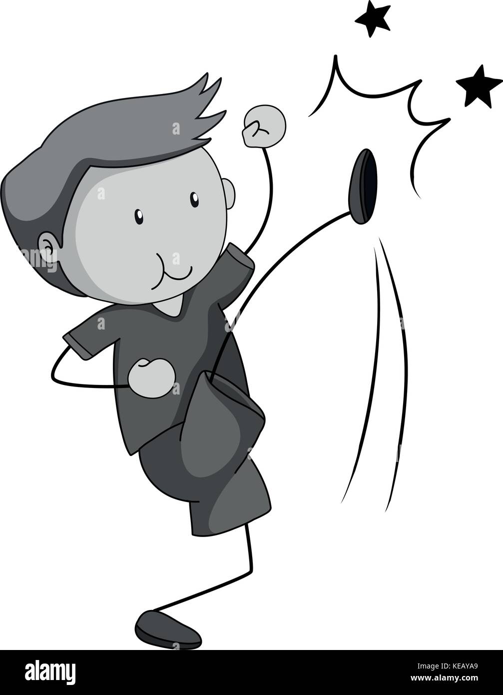 Close up boy kicking the air Stock Vector Image & Art - Alamy