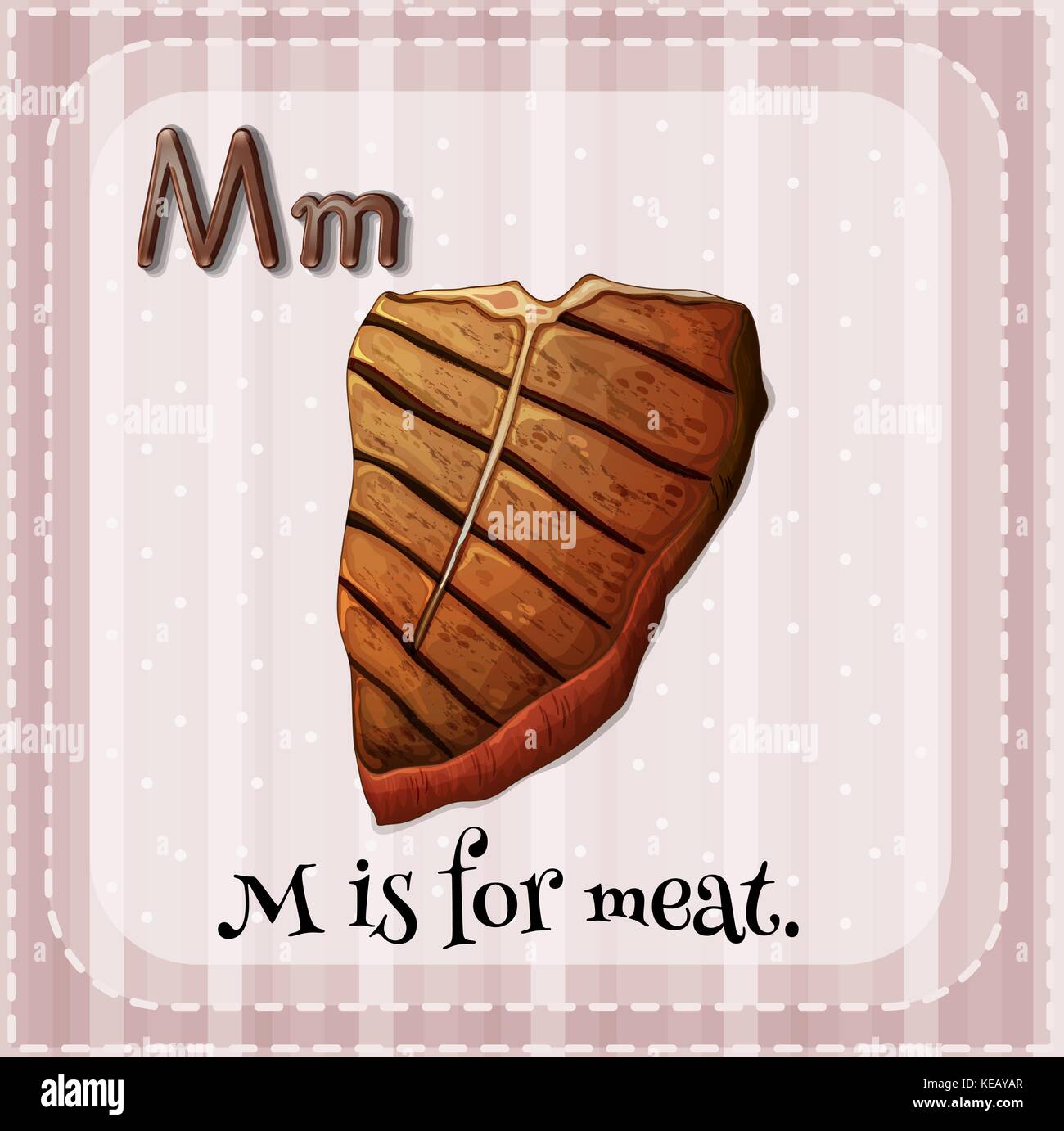 Flashcard letter M is for meat Stock Vector Image & Art - Alamy