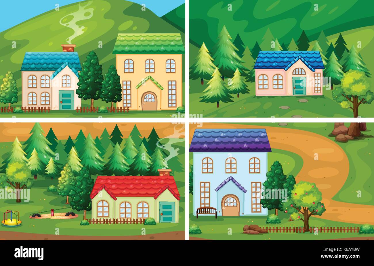 Picture village many houses hi-res stock photography and images - Alamy