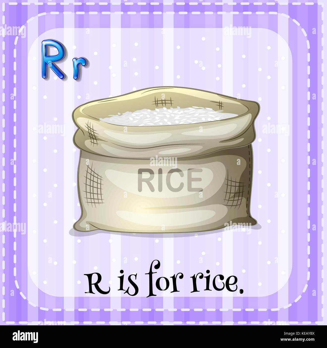 Flashcard of alphabet R with a sack of rice Stock Vector Image & Art ...