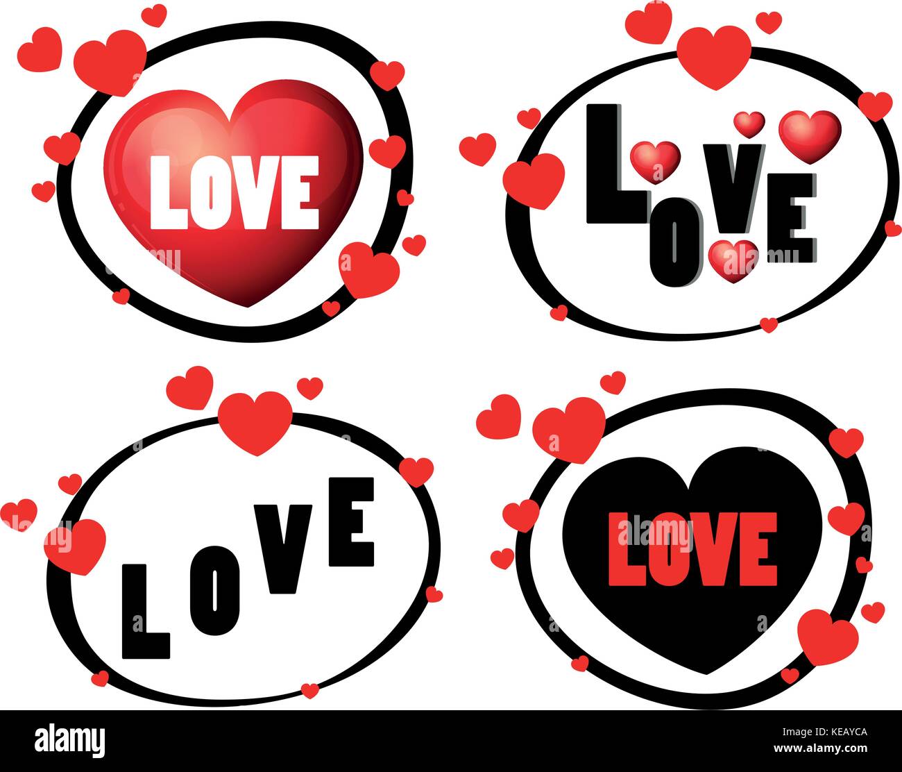Illustration of four design of love signs Stock Vector Image & Art - Alamy