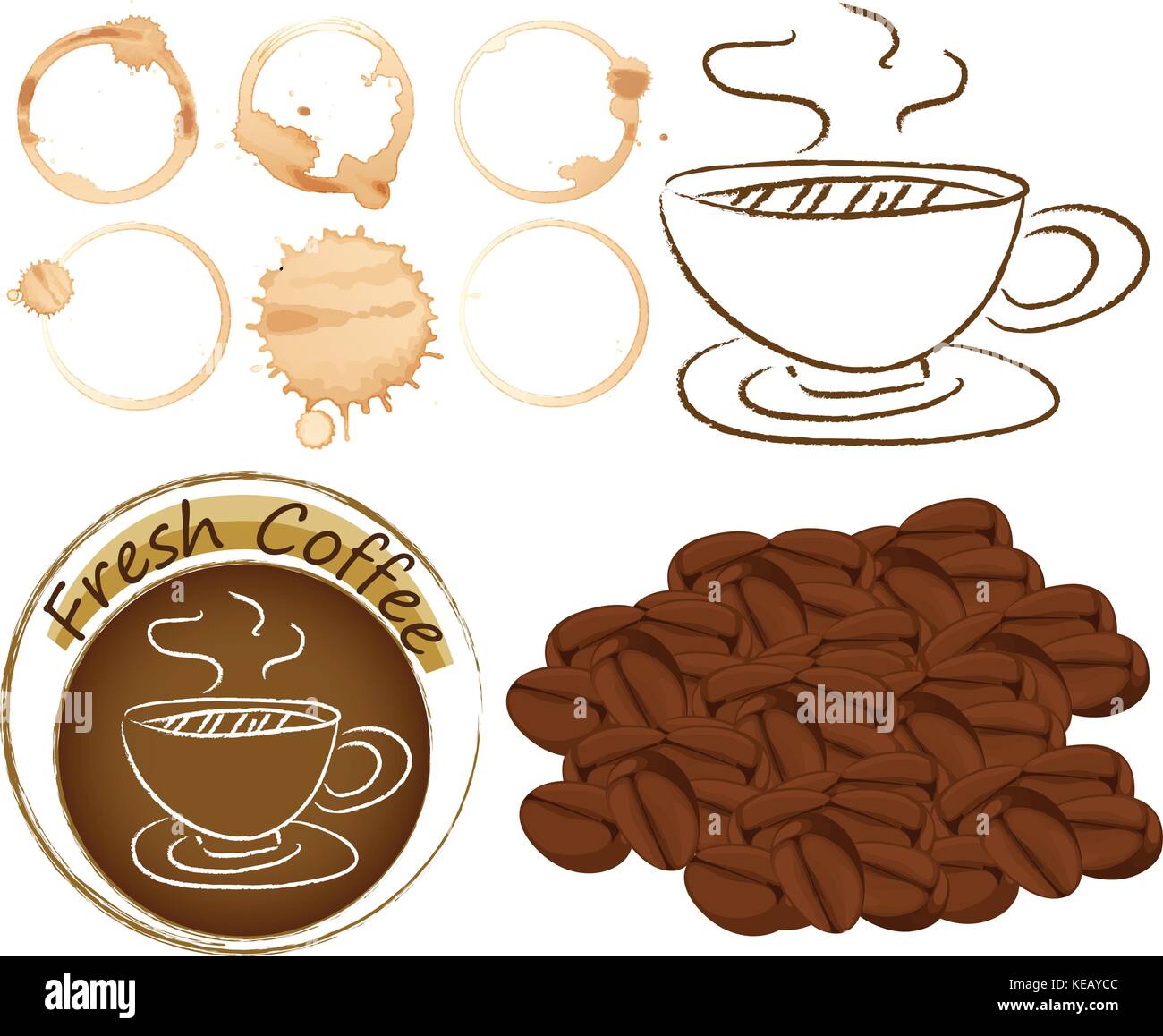 Set cocoa beans isolated Stock Vector Images - Alamy