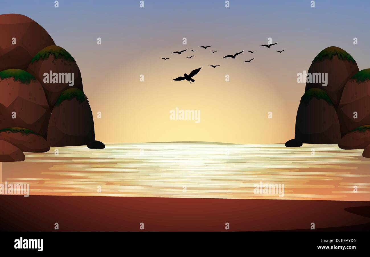 Beach landscape no people Stock Vector Images - Alamy