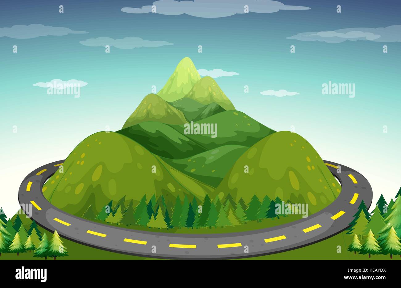 Scenic mountain road clouds Stock Vector Images - Alamy