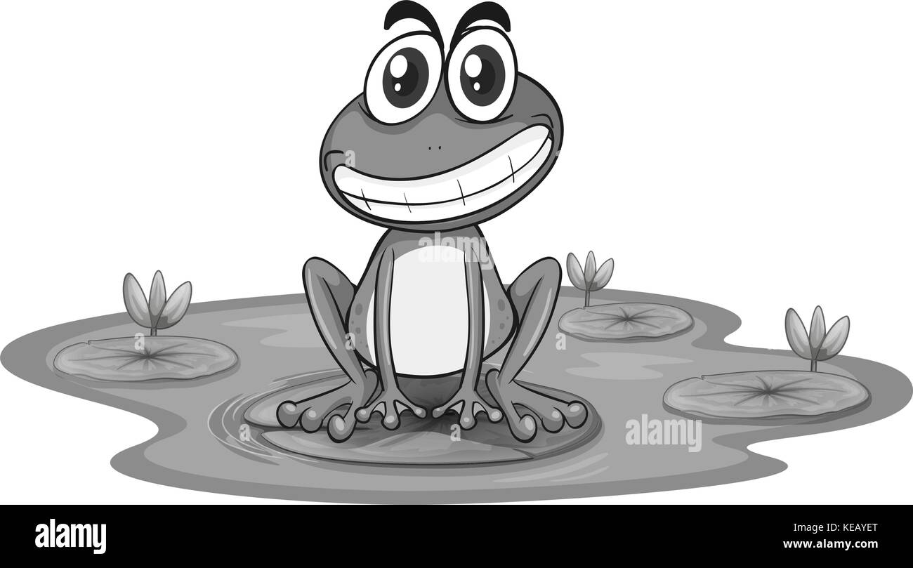 Frog on water Black and White Stock Photos & Images - Alamy