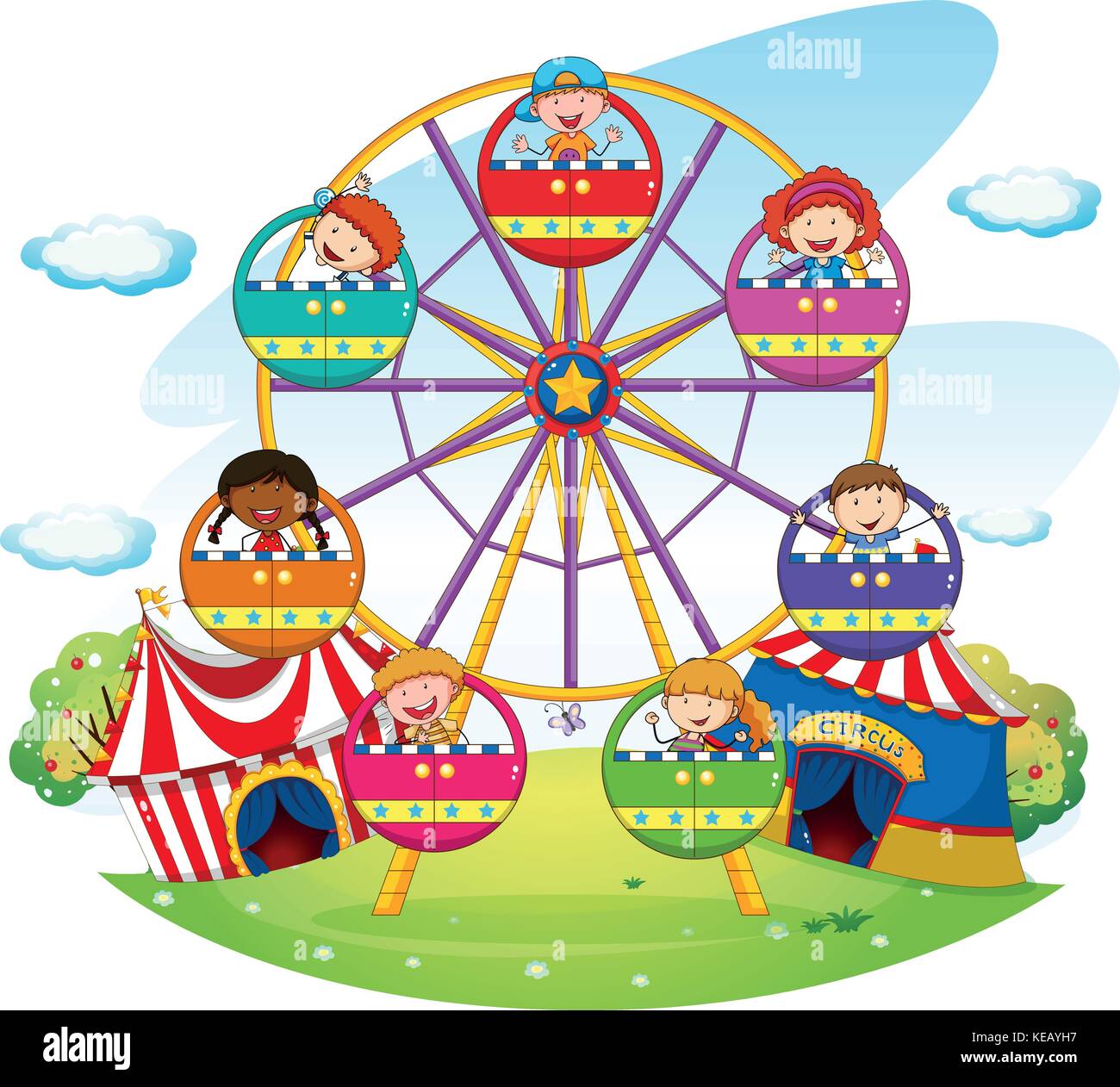 Ferris Wheel Kids Clipart Background