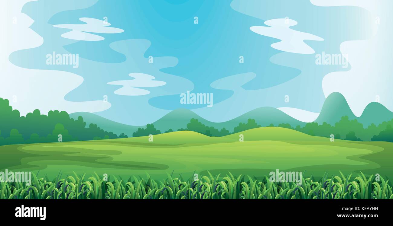 Illustration of a green field Stock Vector Image & Art - Alamy