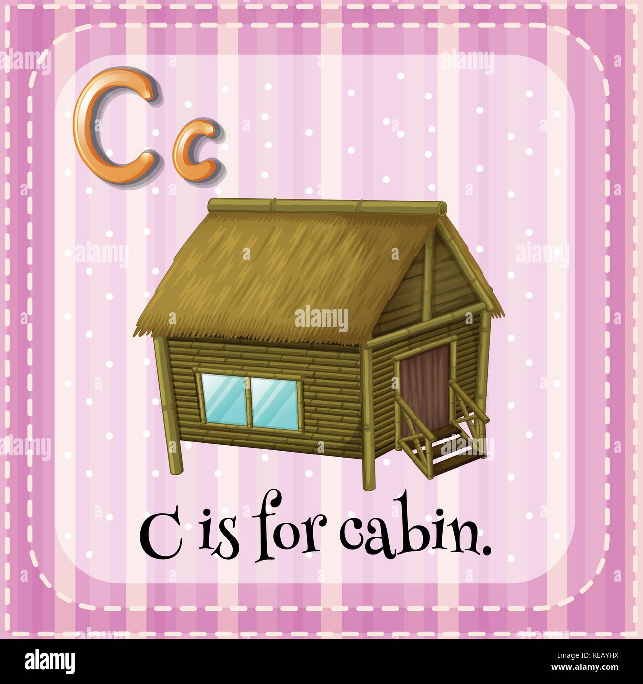 Flashcard of alphabet C is for cabin Stock Vector Image & Art - Alamy