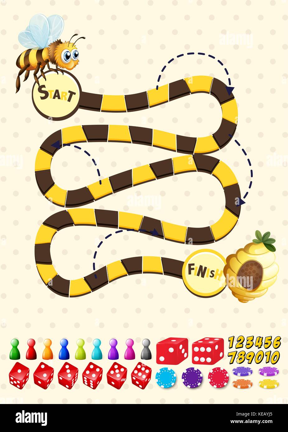 Illustration of a puzzle game with bee and hive Stock Vector Image ...