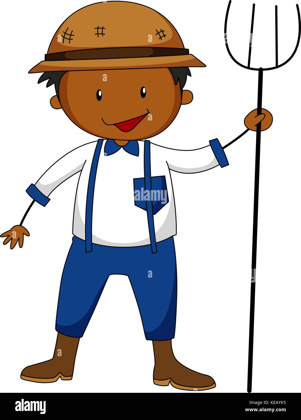 Close up farmer standing with fork in his hand Stock Vector Image & Art ...