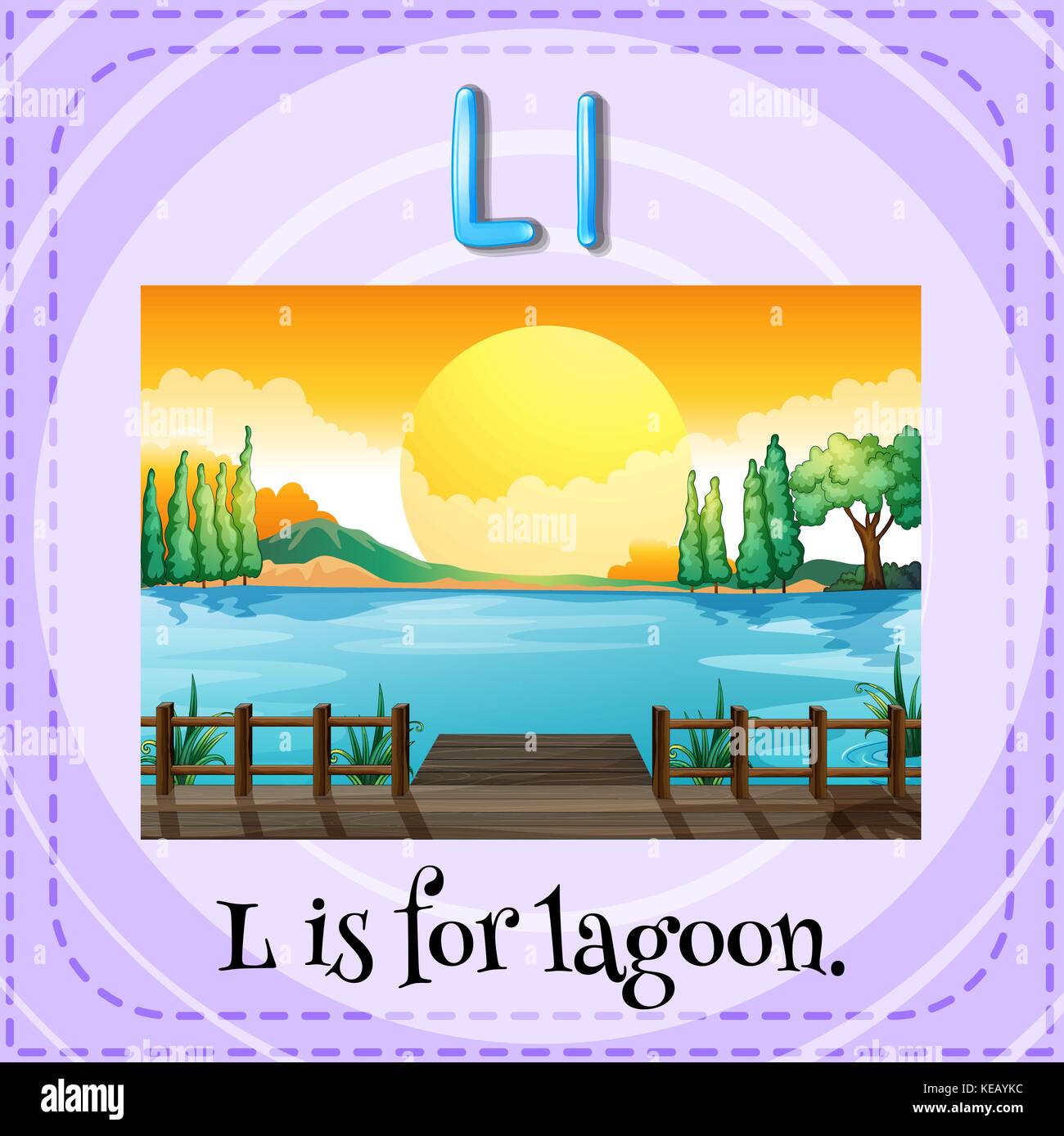 Flashcard alphabet L is for lagoon Stock Vector Image & Art - Alamy