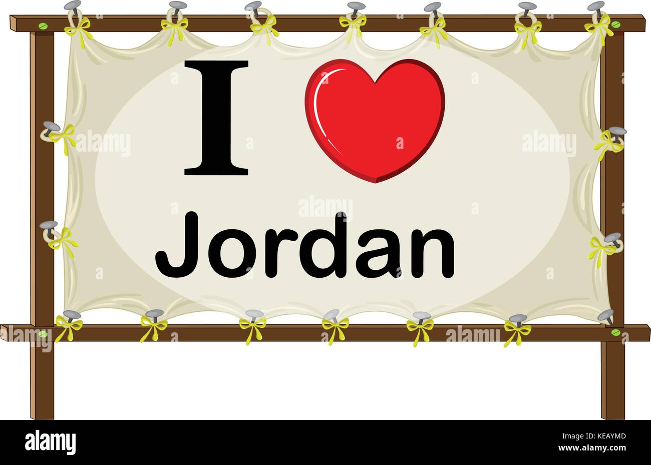 I love Jordan sign in wooden frame Stock Vector Image & Art - Alamy