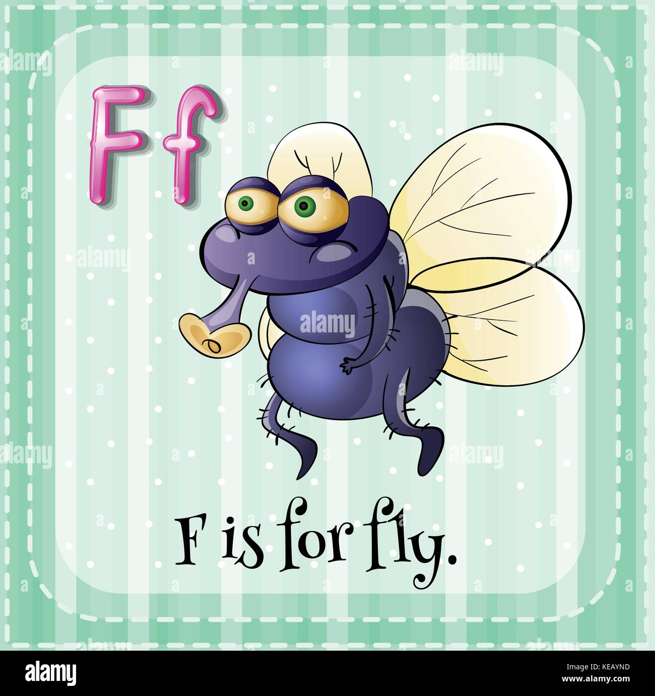 Flashcard letter F is for fly Stock Vector Image & Art - Alamy