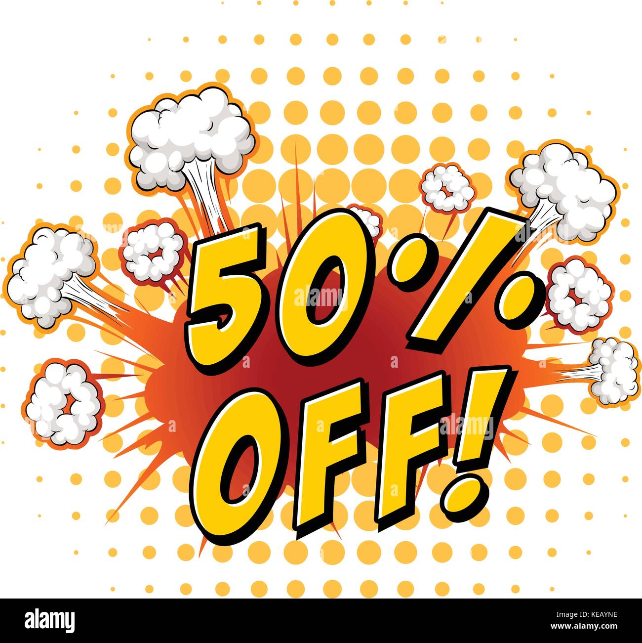 Sign saying 50% off with background Stock Vector Image & Art - Alamy