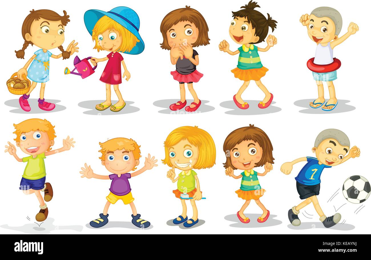 Illustration of many children doing activities Stock Vector Image & Art ...