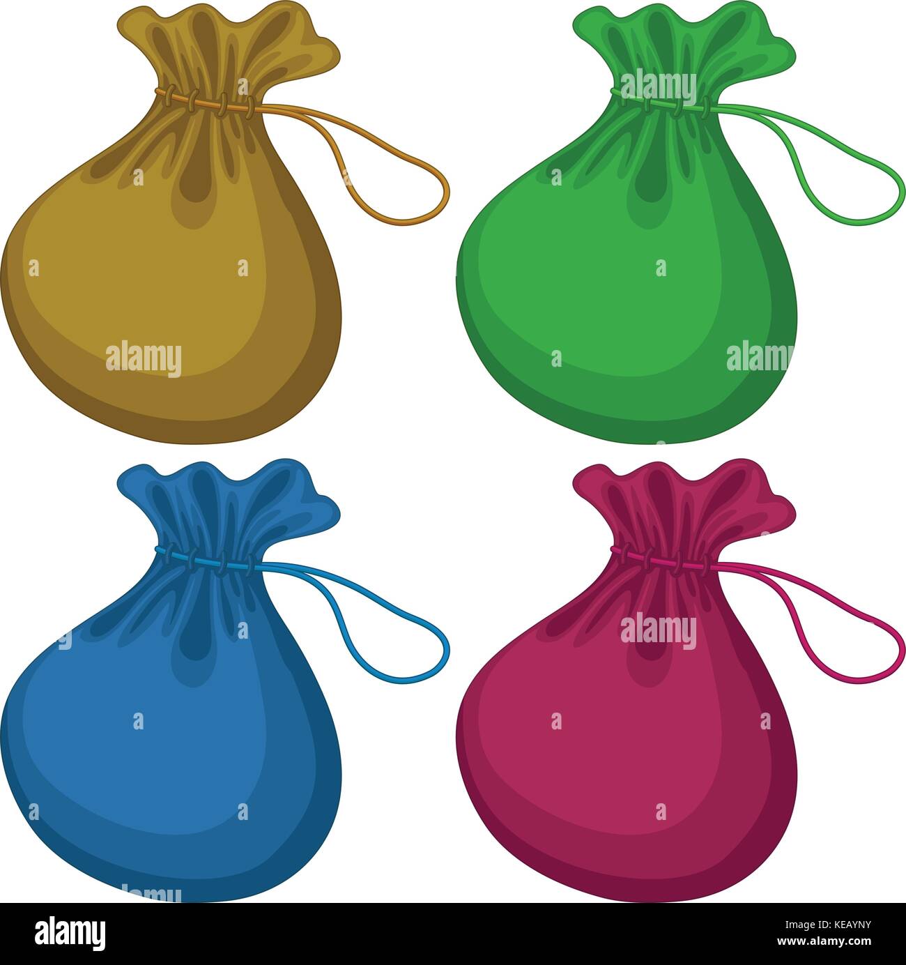 Four different colors of coin bags Stock Vector Image & Art - Alamy