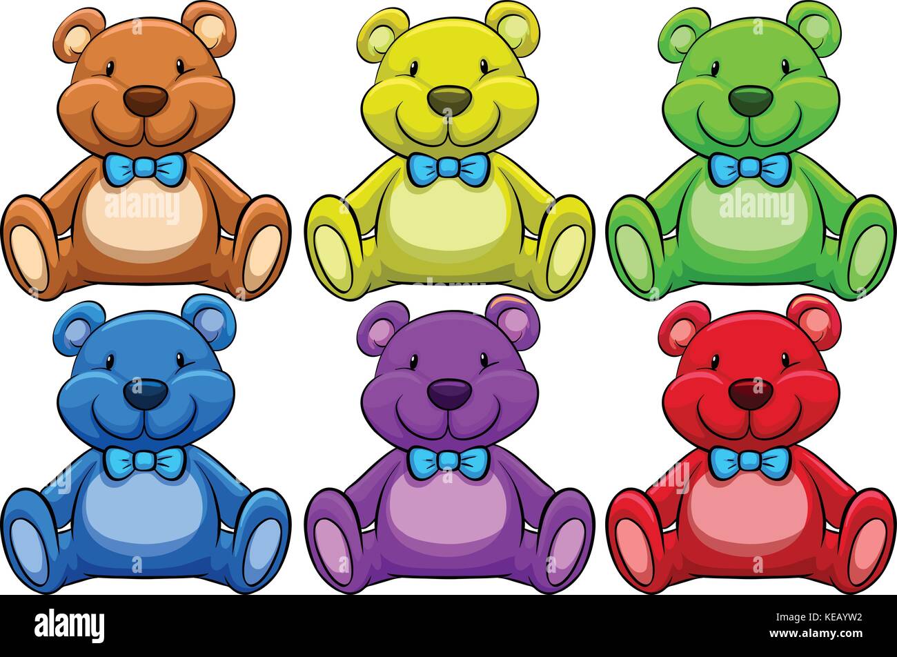 Six different colors of teddy bear Stock Vector Image & Art - Alamy