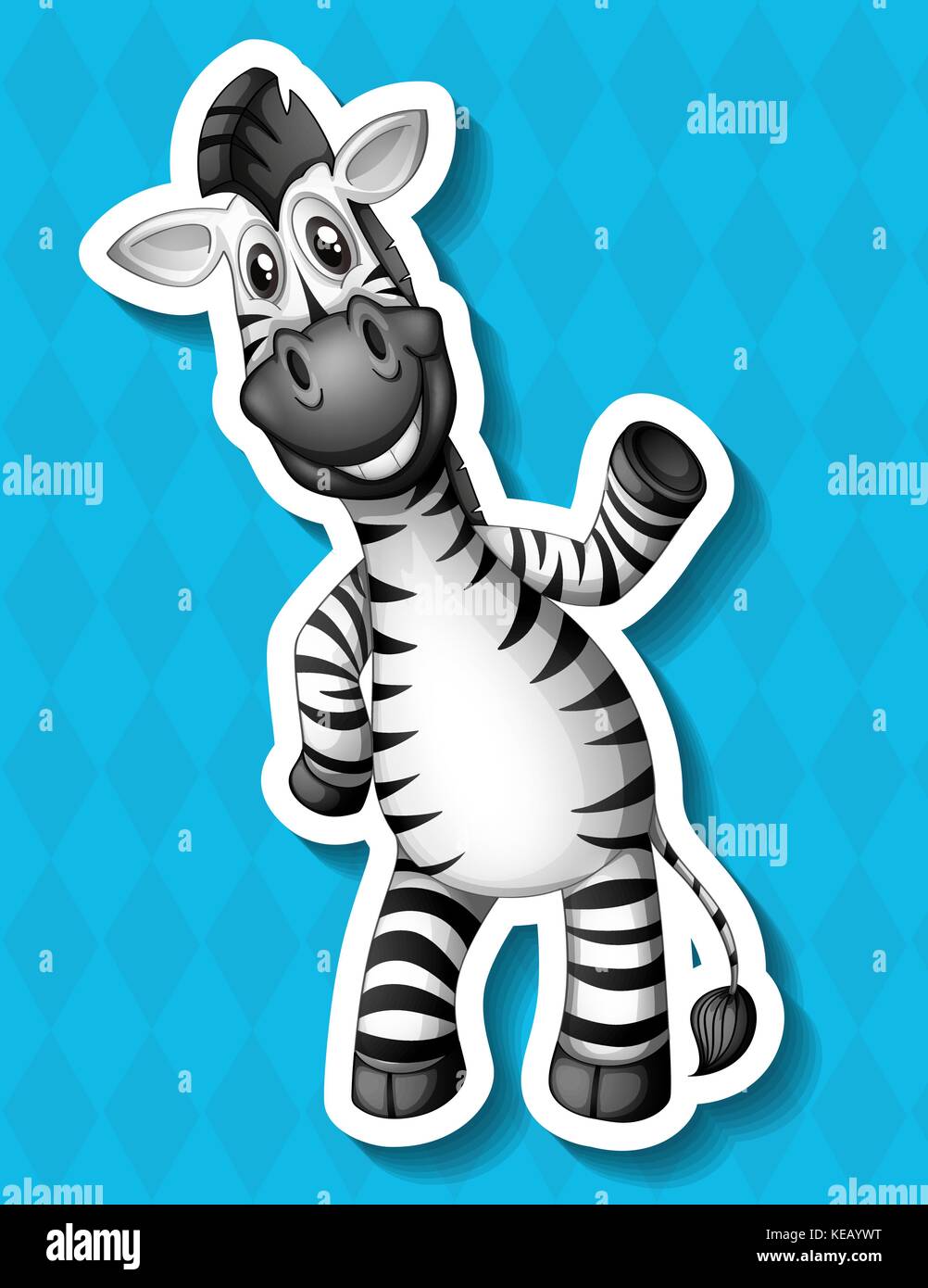 African zebra standing on blue background Stock Vector Image & Art - Alamy