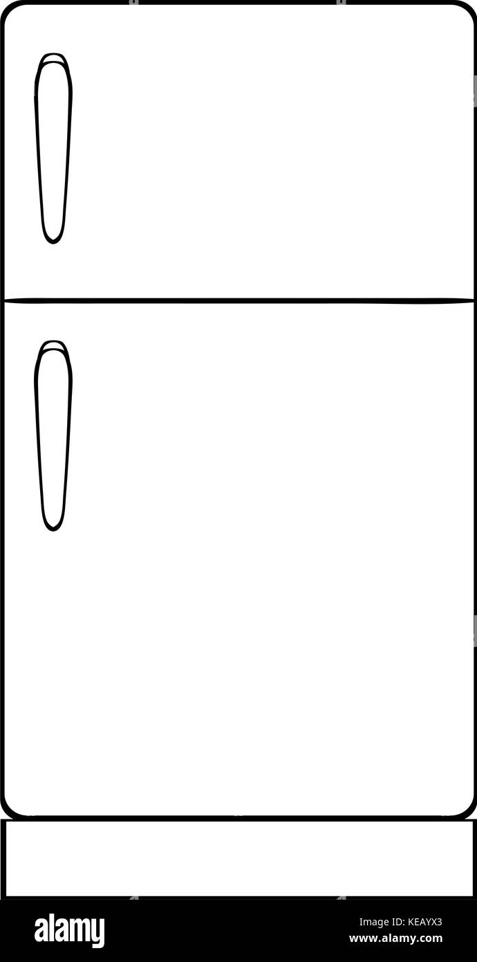Doodle of single refrigerator with two doors Stock Vector Image & Art ...
