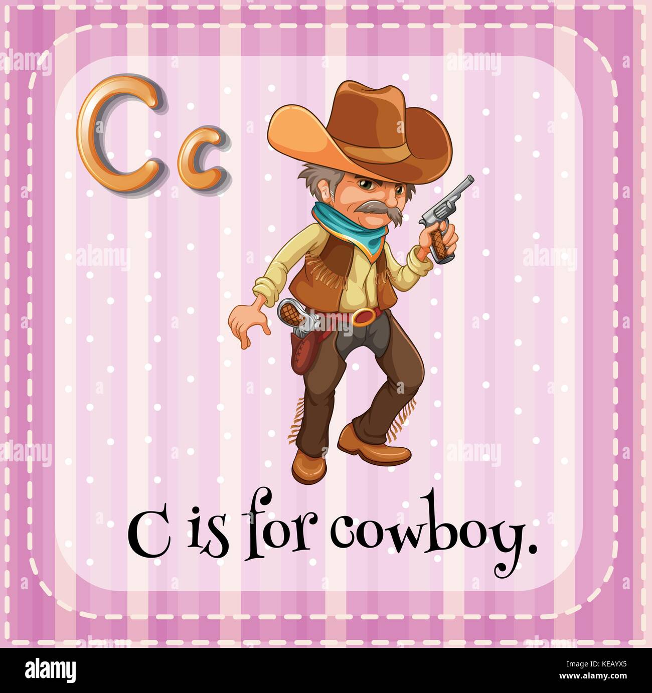 Flashcard letter C is for cowboy Stock Vector Image & Art - Alamy