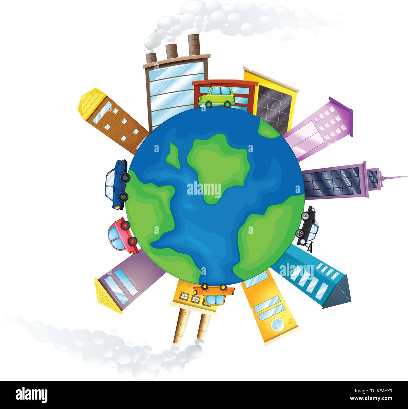 Illustration of pollution around the earth Stock Vector Image & Art - Alamy