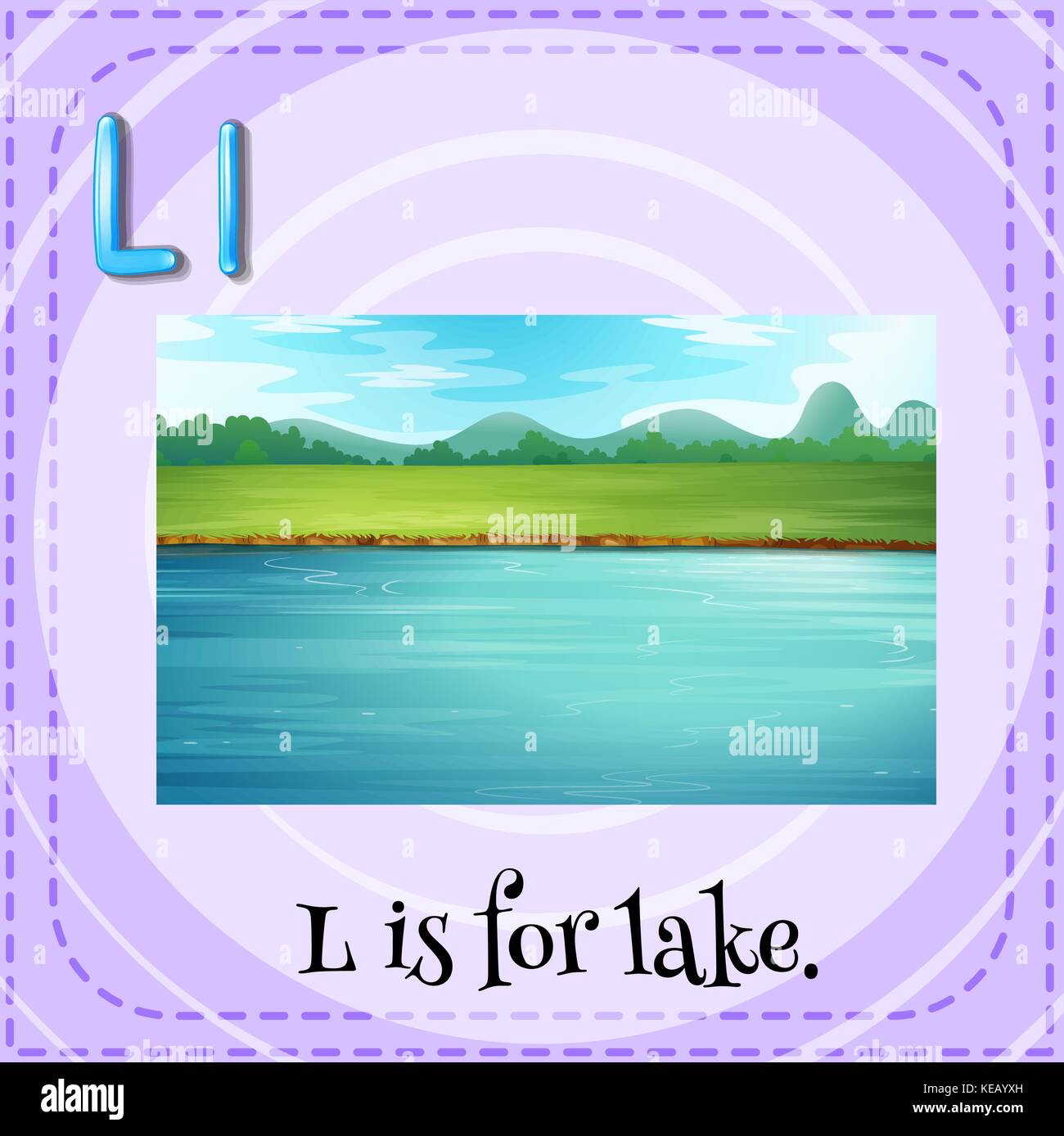 Flashcard letter L is for lake Stock Vector Image & Art - Alamy