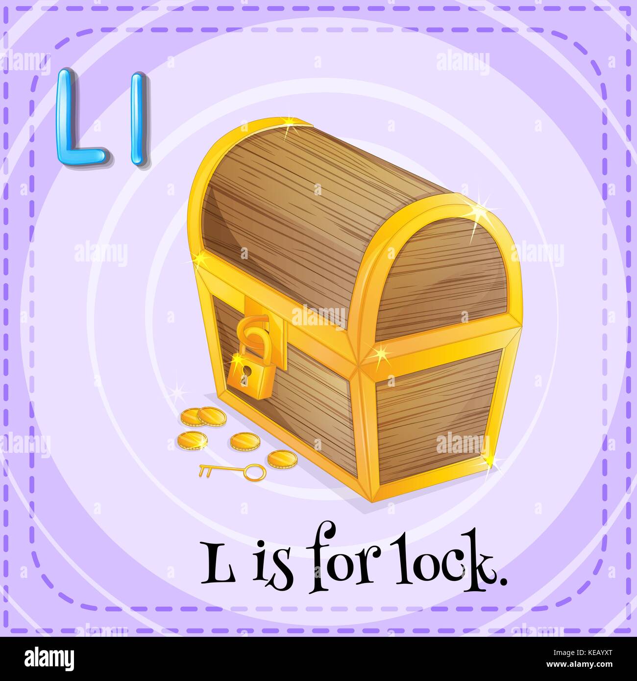 Flashcard letter L is for lock Stock Vector Image & Art - Alamy