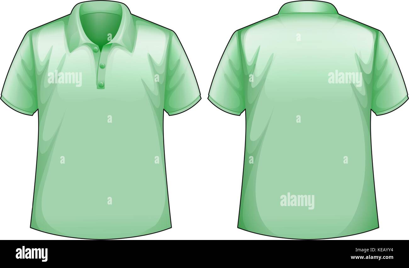 Front and back view of a green shirt Stock Vector Image & Art - Alamy