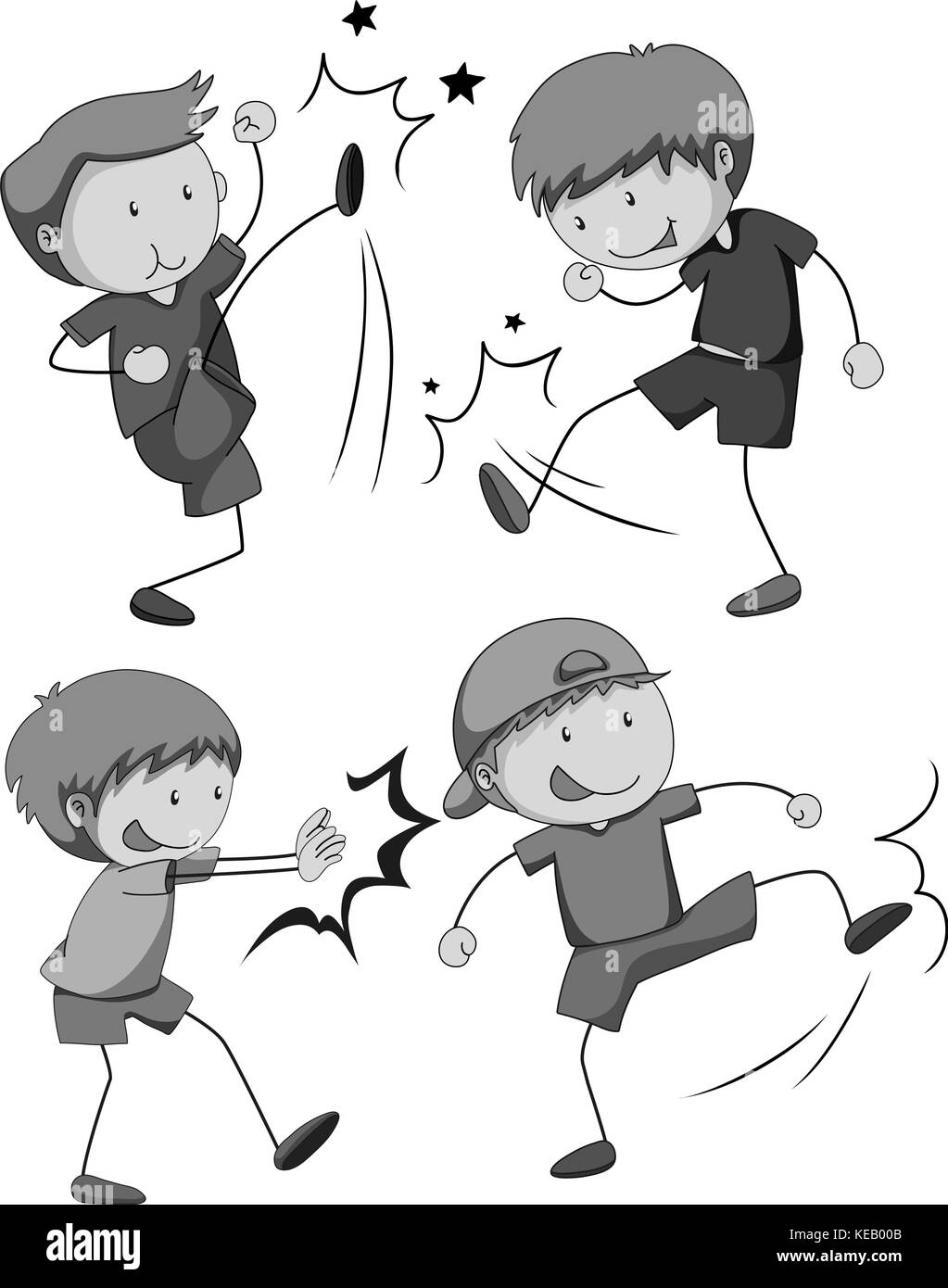 Male group fighting Stock Vector Images - Alamy