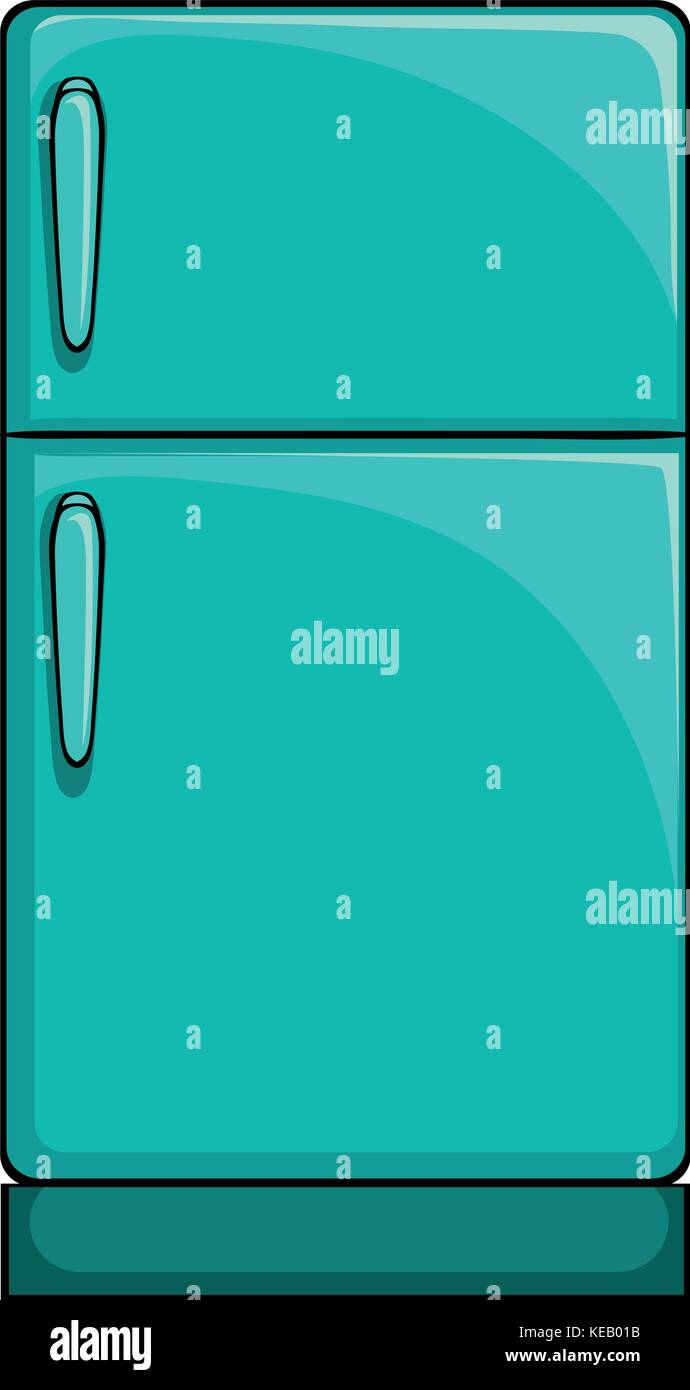 Blue fridge refrigerator isolated Stock Vector Images - Alamy