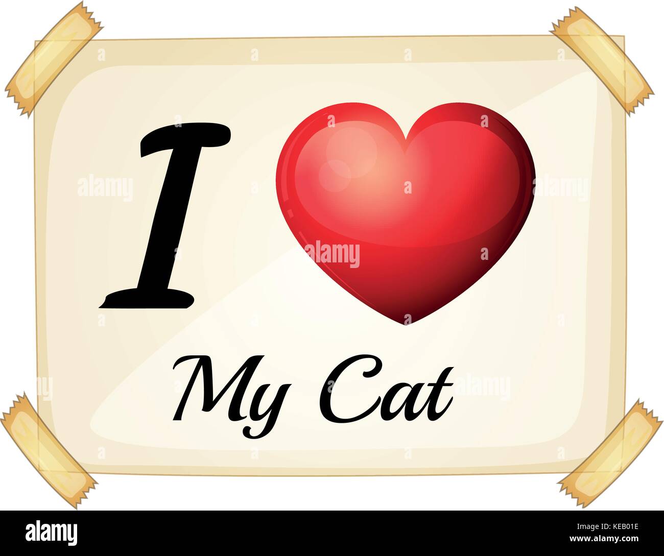 Poster I love my cat on white background Stock Vector Image & Art - Alamy