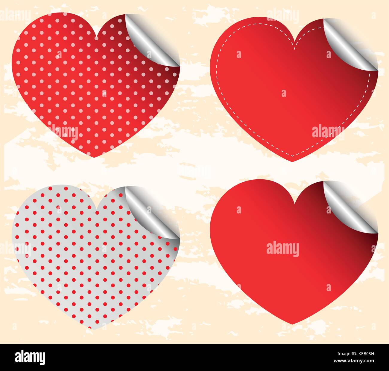 Illustration of four heart design stickers Stock Vector Image & Art - Alamy