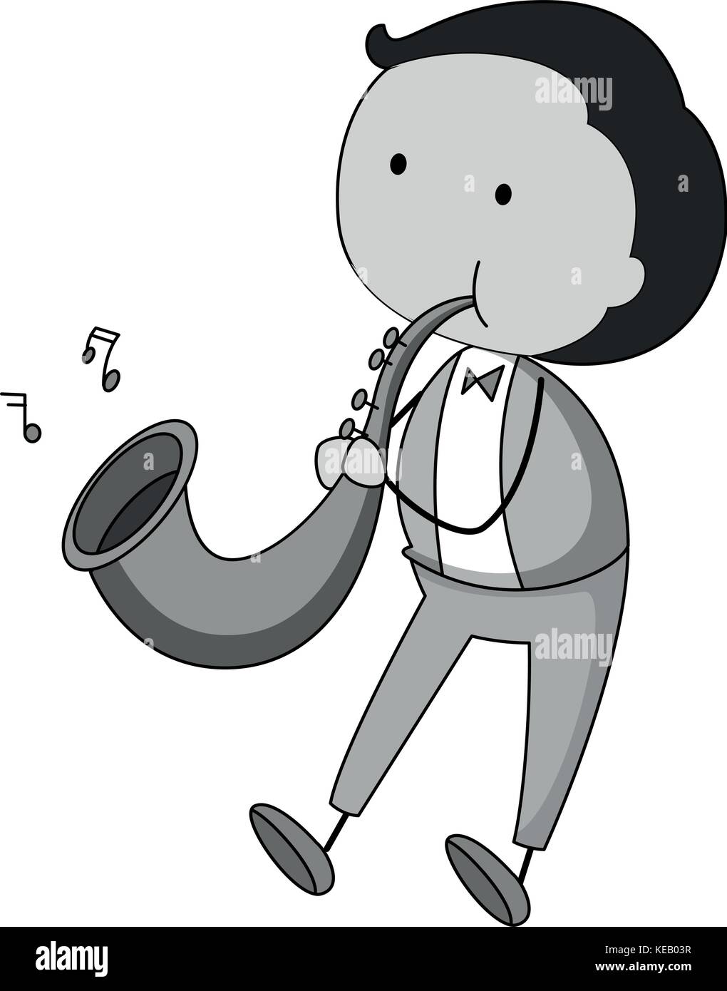 Saxophone black white vector Stock Vector Images - Alamy