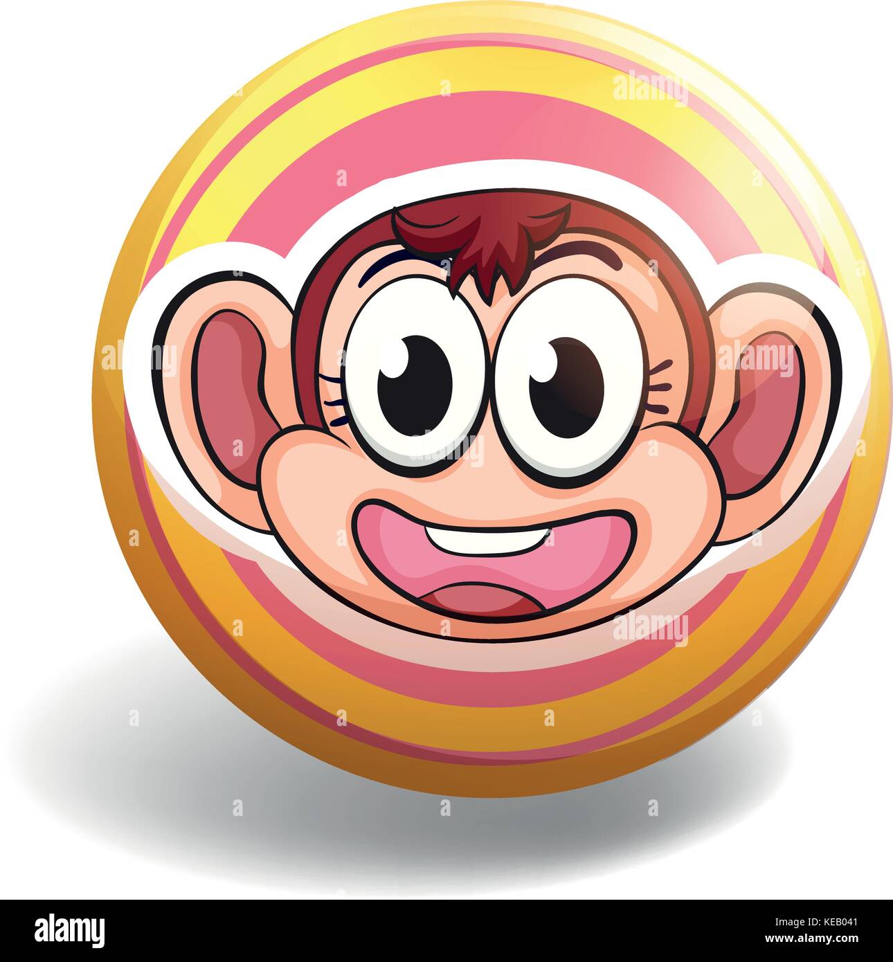 Yellow and pink colour badge with a monkey face on it Stock Vector ...
