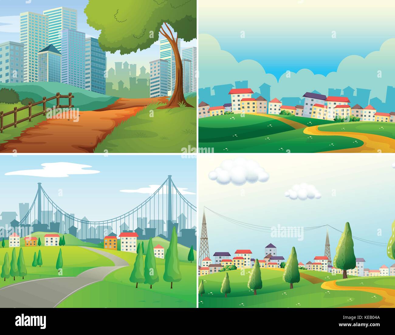 scenes of cities and parks Stock Vector Image & Art - Alamy