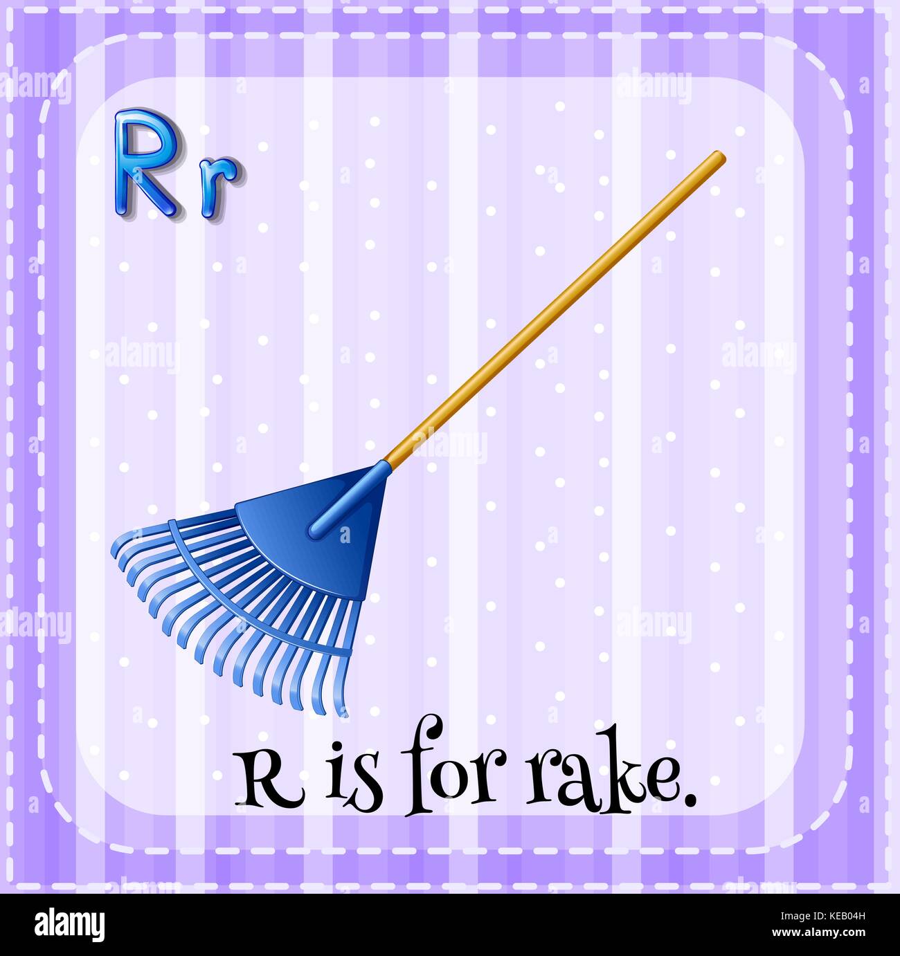 Flashcard letter R is for rake Stock Vector Image & Art - Alamy
