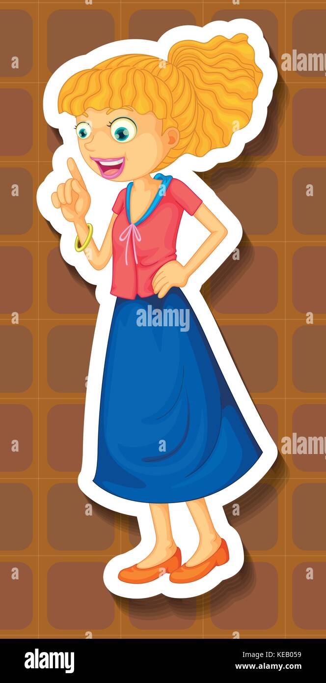 Woman talking sticker on brown background Stock Vector Image & Art - Alamy
