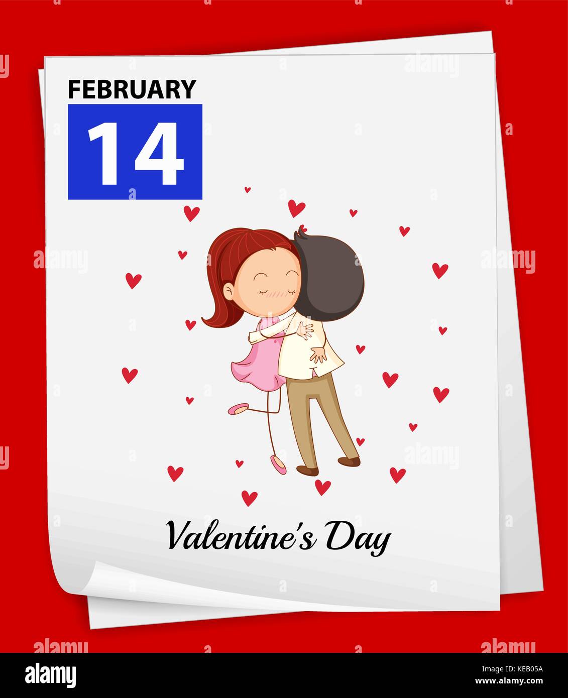 Illustration of February 14 is Valentine Stock Vector Image & Art - Alamy